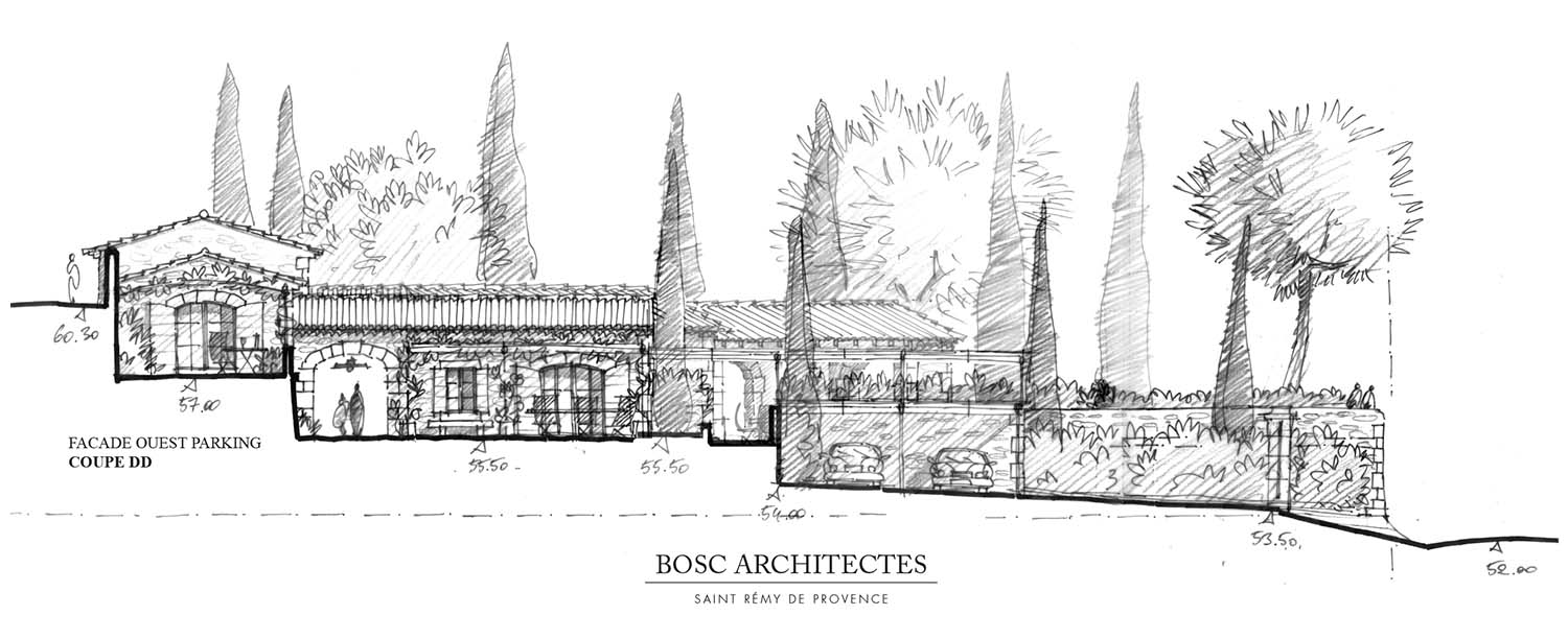 Esquisse de mas provencal à Eygalières en Provence - Bosc Architectes à ...